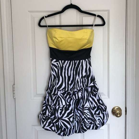 Windsor | Dresses | Yellow And Zebra Print Dress | Poshmark